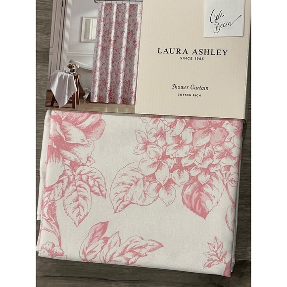 Laura Ashley | Bath | Laura Ashley Pink Roses Fabric Shower Curtain ...